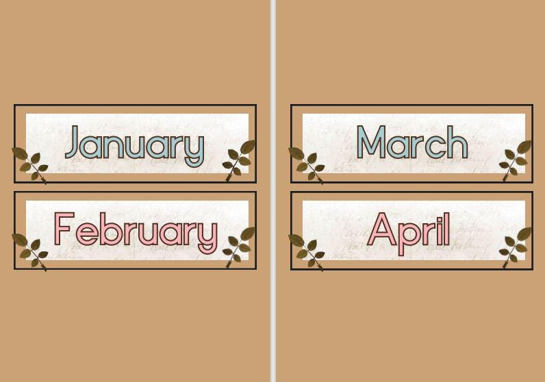 Farmhouse Months of the Year Classroom Decor – Rustic Printable ...