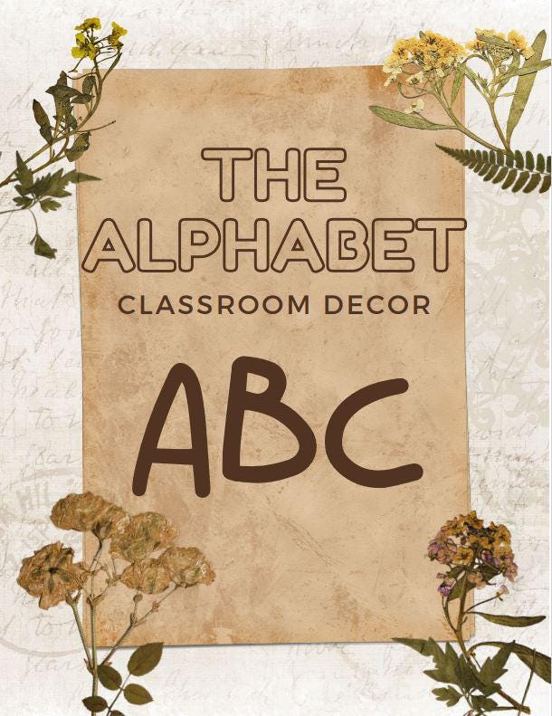 Farmhouse Alphabet Printable Decor for Classroom – Rustic Instant ...