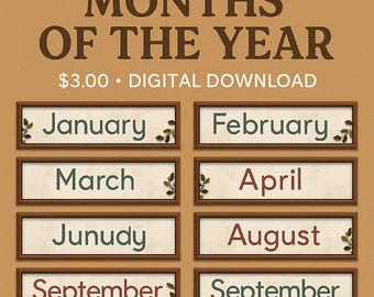 Months of the Year Printable - 12 Images / Printables for Classroom ...