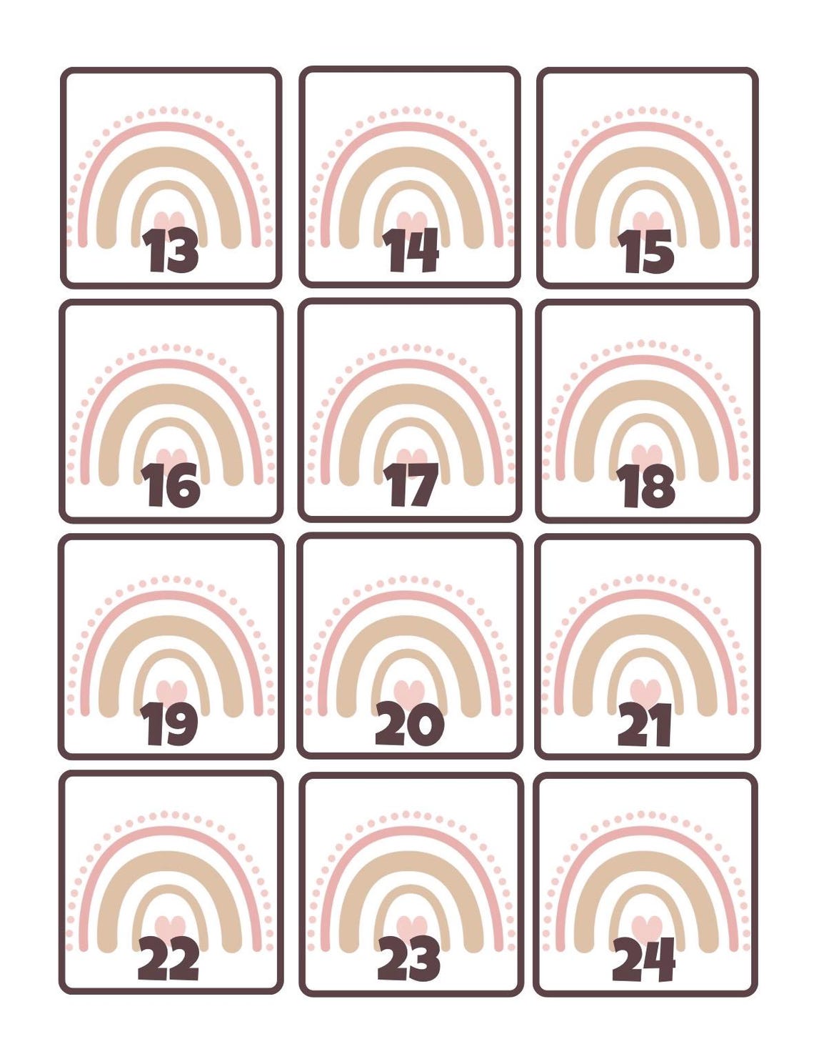 Modern Boho Number Labels - Etsy