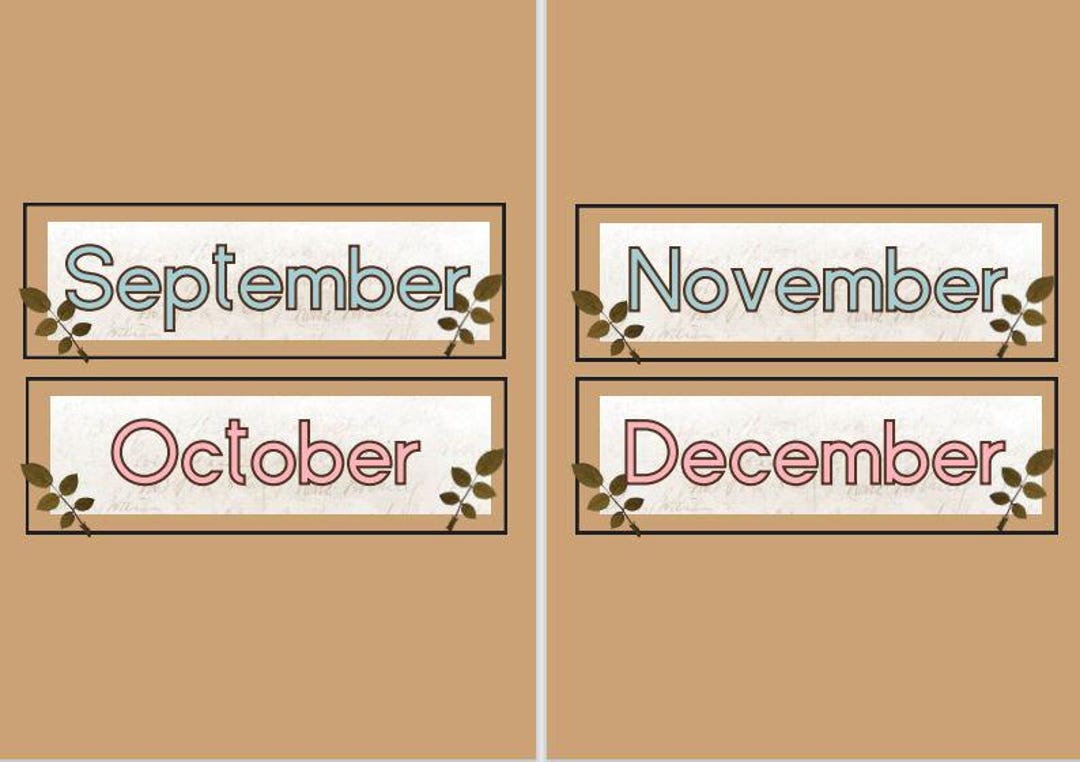 Farmhouse Months of the Year Classroom Decor – Rustic Printable ...