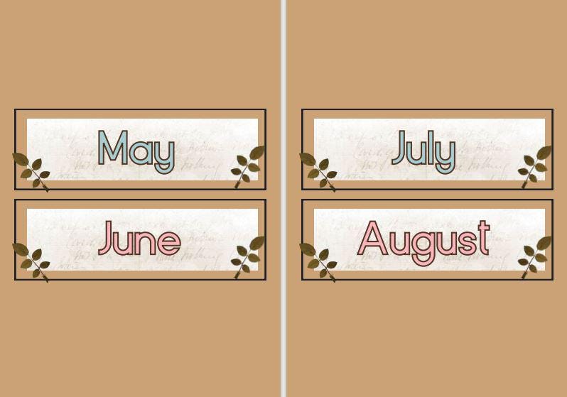 Farmhouse Months of the Year Classroom Decor – Rustic Printable ...