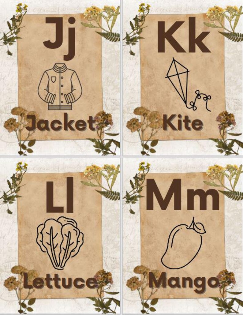 Farmhouse Alphabet Printable Decor for Classroom – Rustic Instant ...
