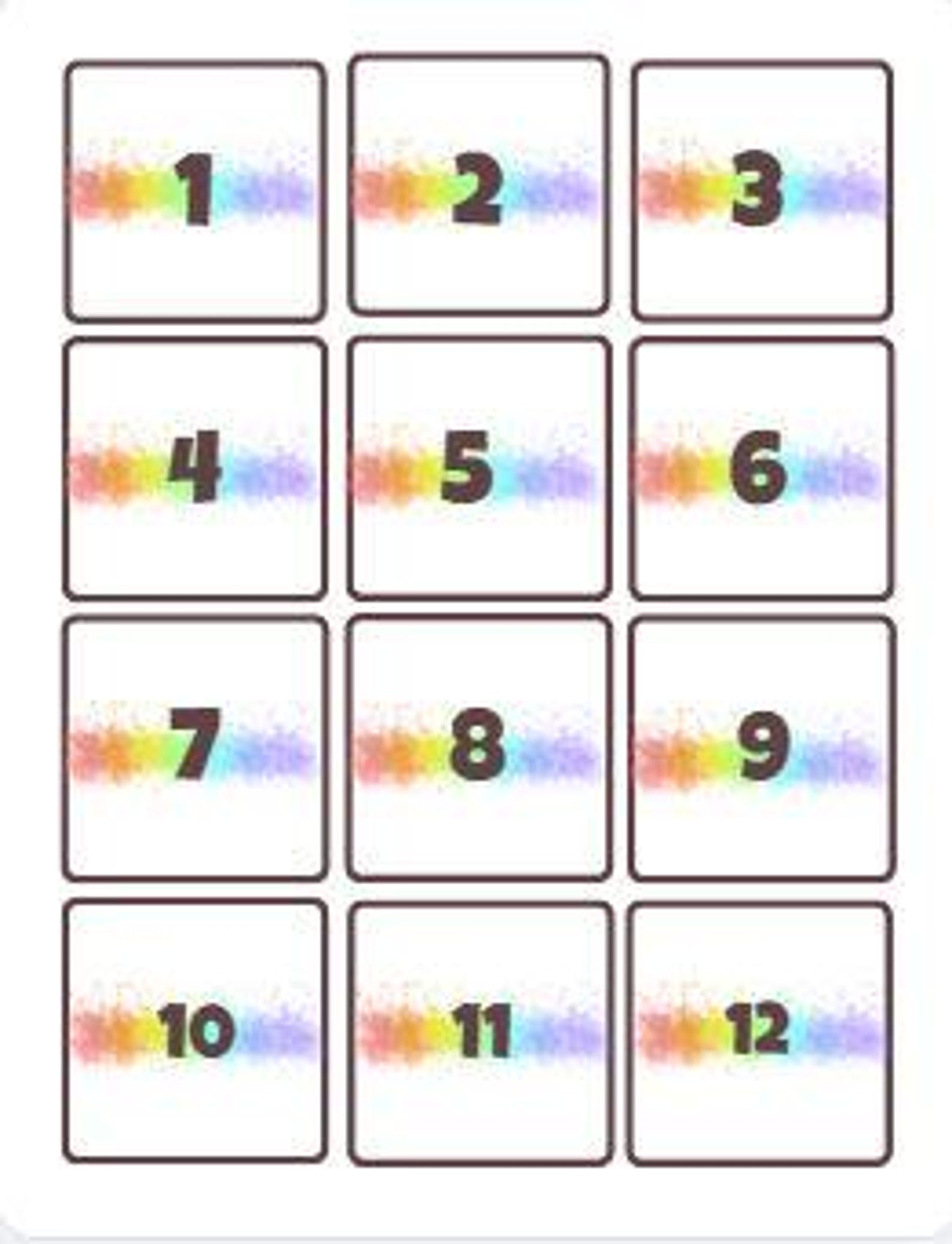 Colorful Rainbow Number Labels – Set of 1–36 | Bright Printable ...