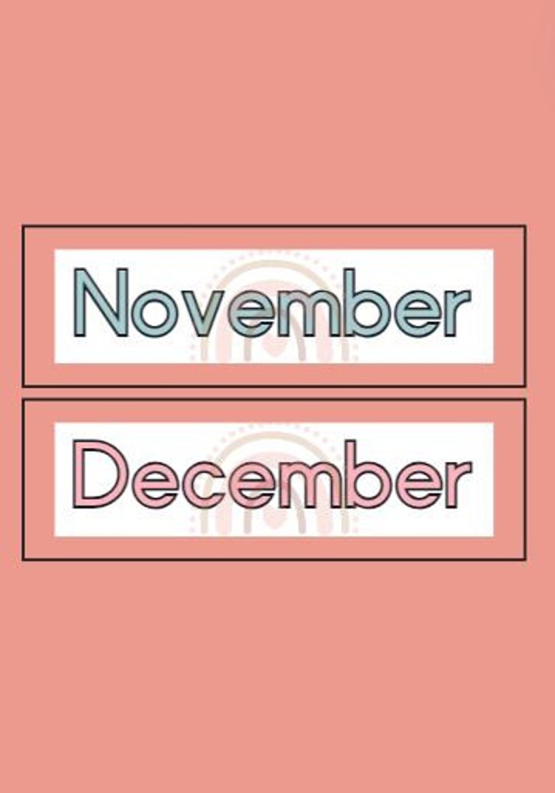 Modern Boho Months of the Year - Etsy