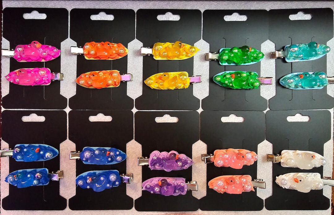 Glow in the Dark Ducky Hair Clip Set - Etsy