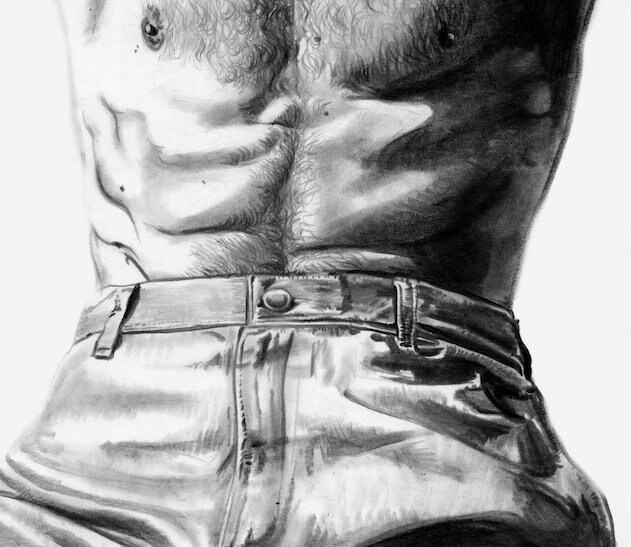 High Rise Male Nude Queer German Etching Giclee Art Print Gay Drawing Print Erotic Art