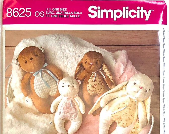 Simplicity Pattern 8625 Stuffed Animals Bear and Bunny and Gift Bags by ...