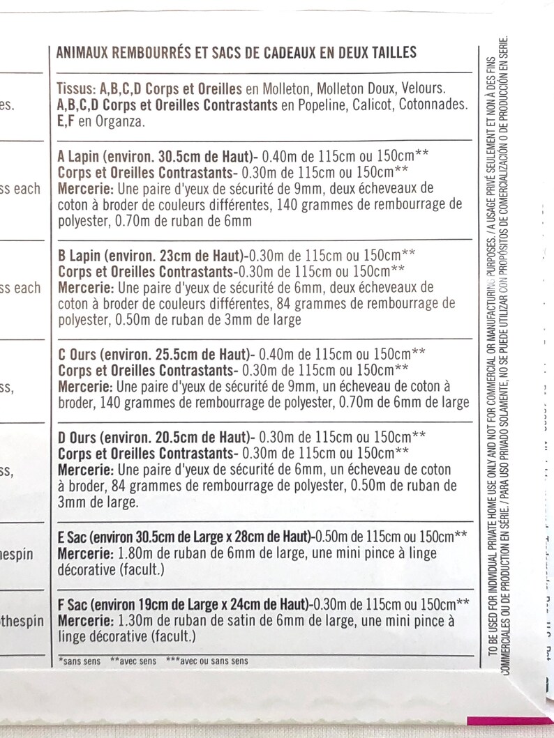 Simplicity Pattern 8625 Stuffed Animals Bear and Bunny and - Etsy