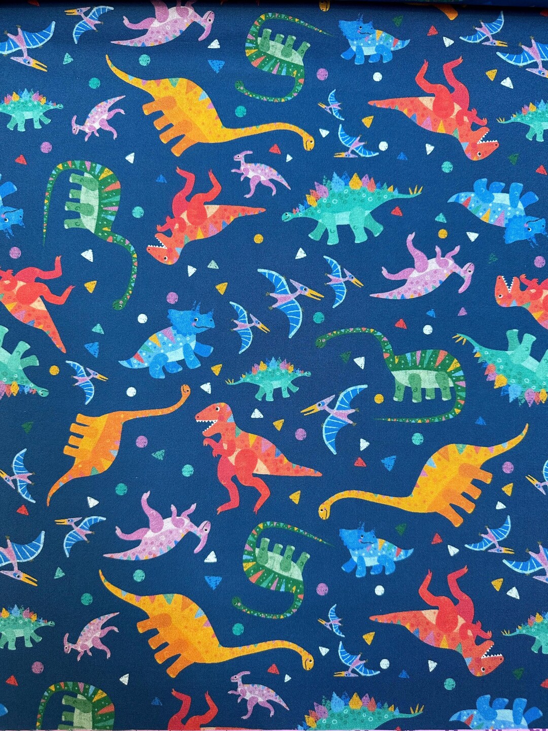 Rainbow Dinosaur Fabric: Dino Dance Party, Cotton Quilting Fabric ...