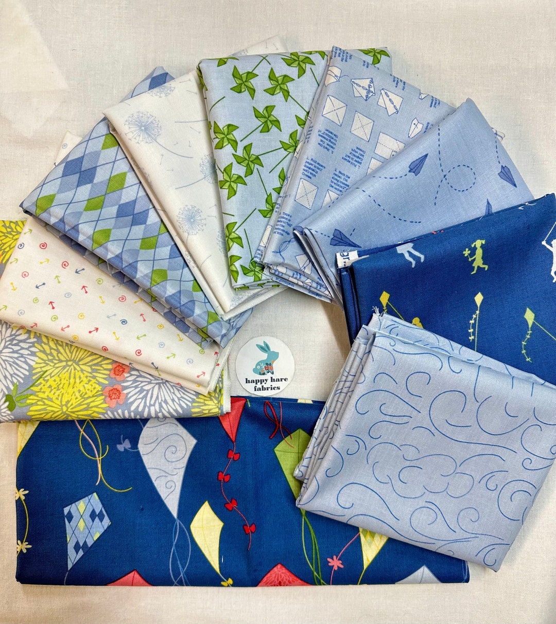 On the Wind 10 Piece Fat Quarter Bundle by Jill Finley for Riley Blake ...