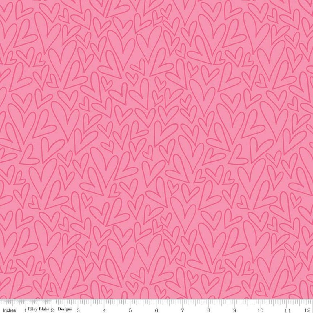 Pink Hearts Cotton Fabric - Sending Love Print, Riley Blake - Etsy