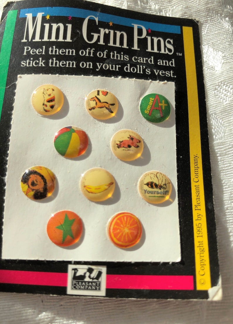 Vintage American Girl Mini Grin Pins Doll Accessory Stickers ...
