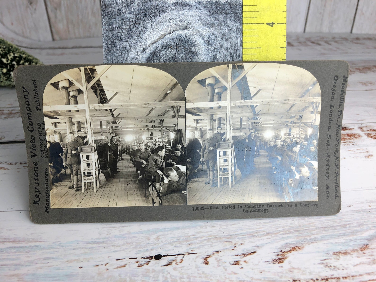 Antique Vintage Keystone View Company Military Stereoview Card Rest ...