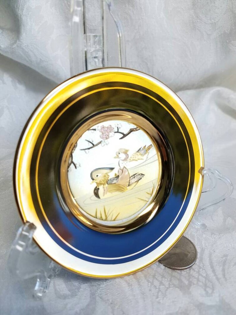 Vintage Chokin Duck Plate Black Silver Gold Bird Plate - Etsy UK