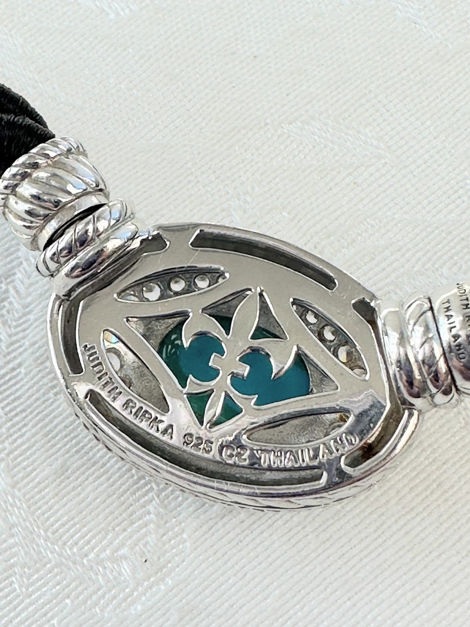 Vintage Judith Ripka Turquoise Black Braided Silk Cord Choker - Etsy