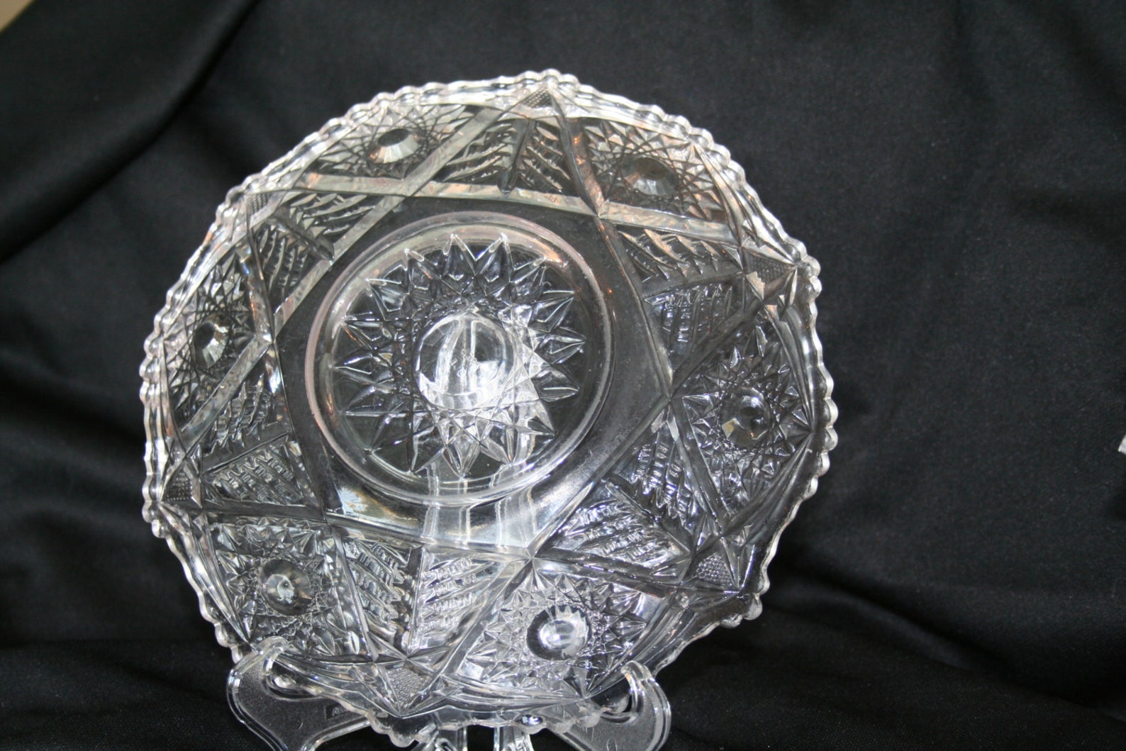 Vintage EAPG Pressed Glass Lavender Plate Trinket Dish Cut | Etsy