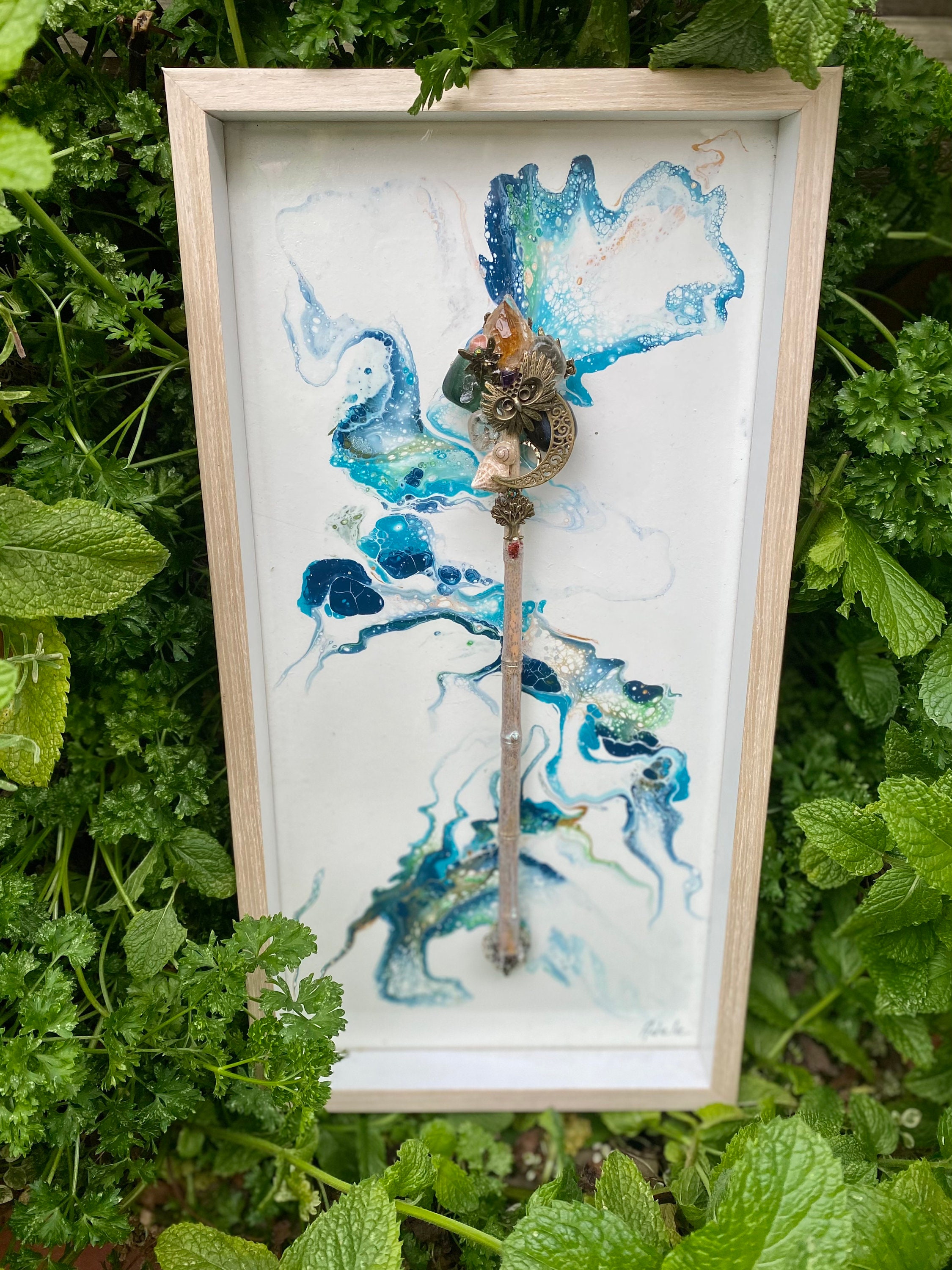 Champagne Aura Quartz Crystal Magic Wand | Wizard Wand | Fairy Wand ...