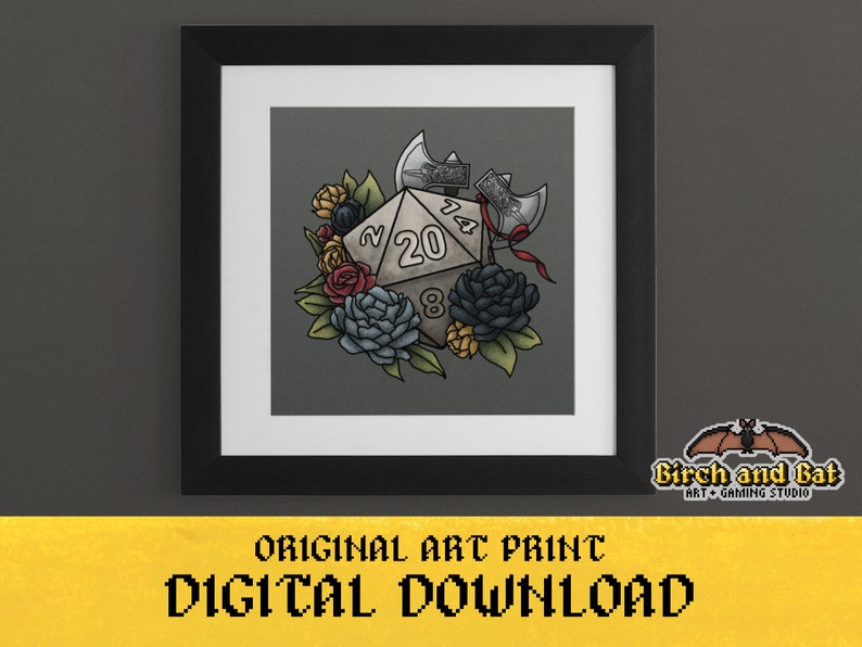 Barbarian D20 Poster Original Art Print DIGITAL DOWNLOAD - Etsy