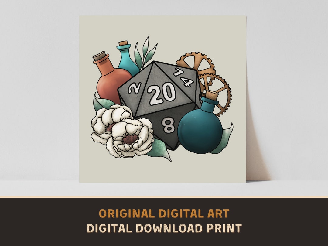 Artificer D20 Poster Original Art Print DIGITAL DOWNLOAD D&D Dungeons ...