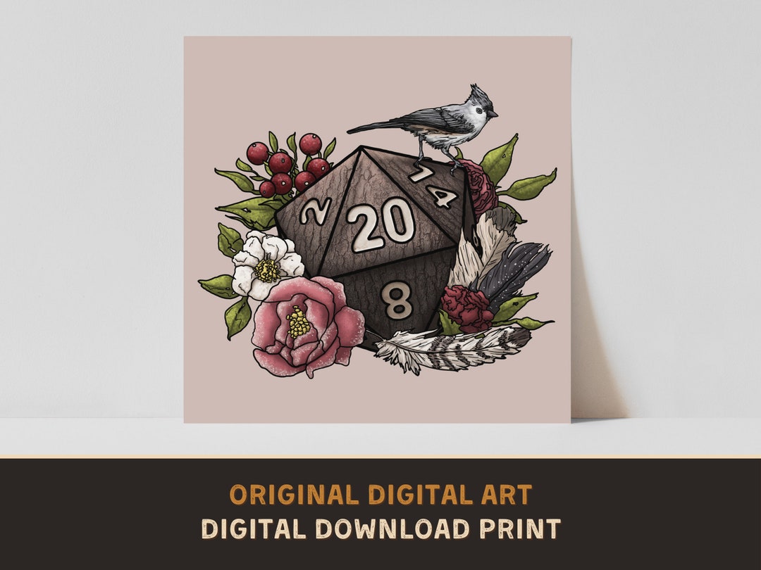 Druid D20 Poster Original Art Print DIGITAL DOWNLOAD D&D Dungeons and ...