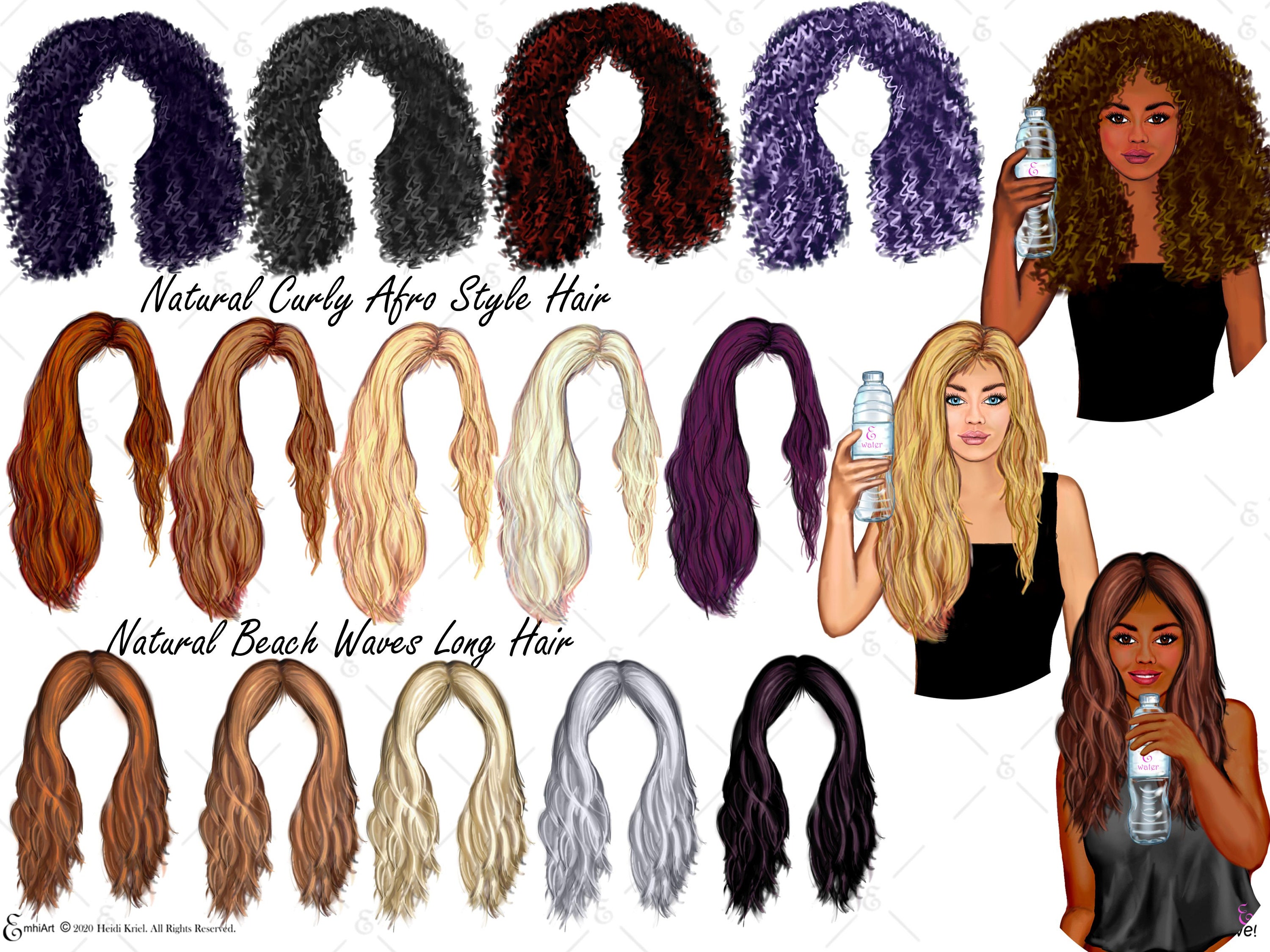 Hair Custom Clipart Bundle. Extend Go Camping Add-on HAIR Kit. - Etsy