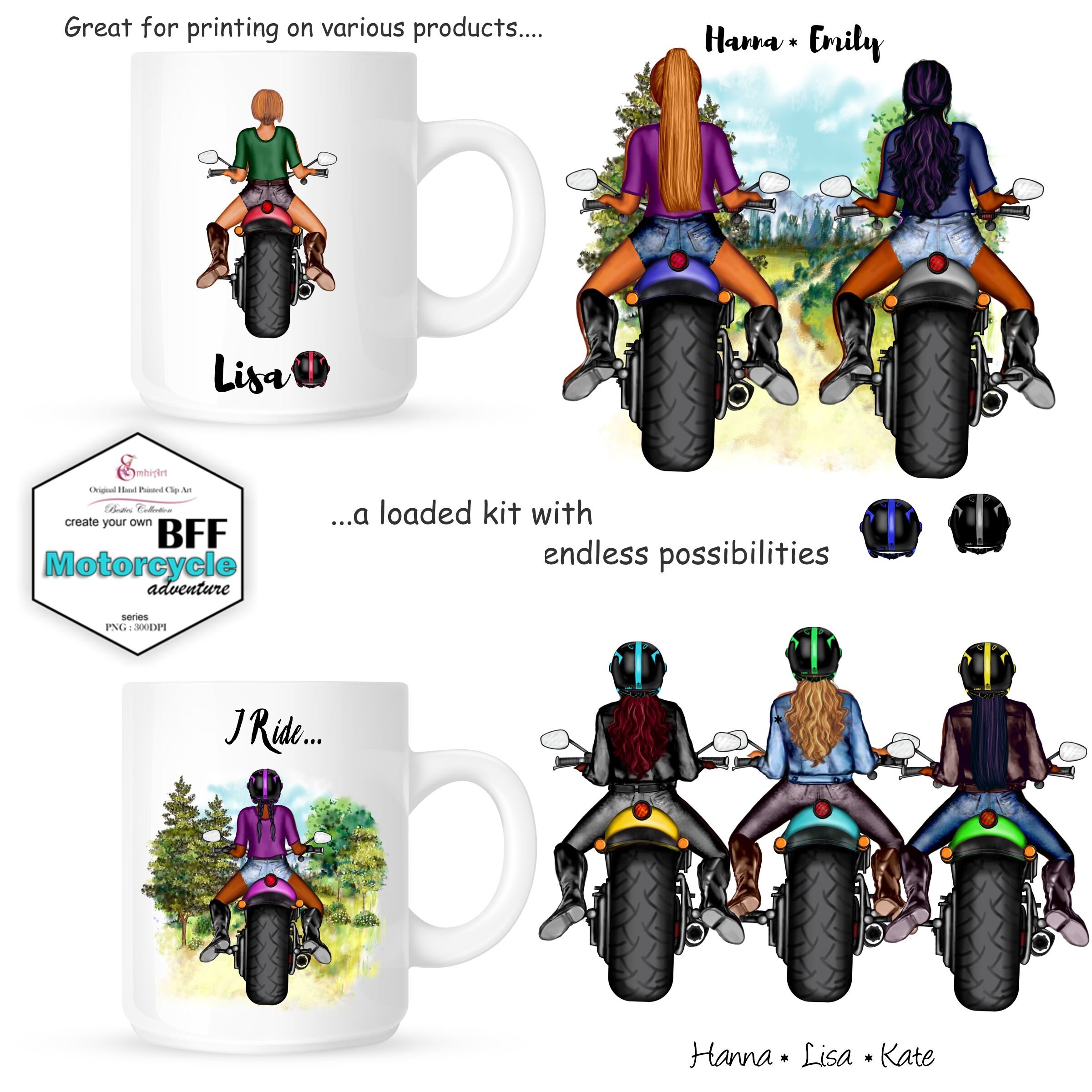 Motorcycle Best Friend Custom Clipart Bundle.4 Skin 20 - Etsy