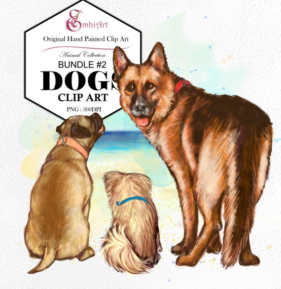 Dog Clip Art Pack. Dog Clip Art Bundle2. 16 dogs. Various dog | Etsy