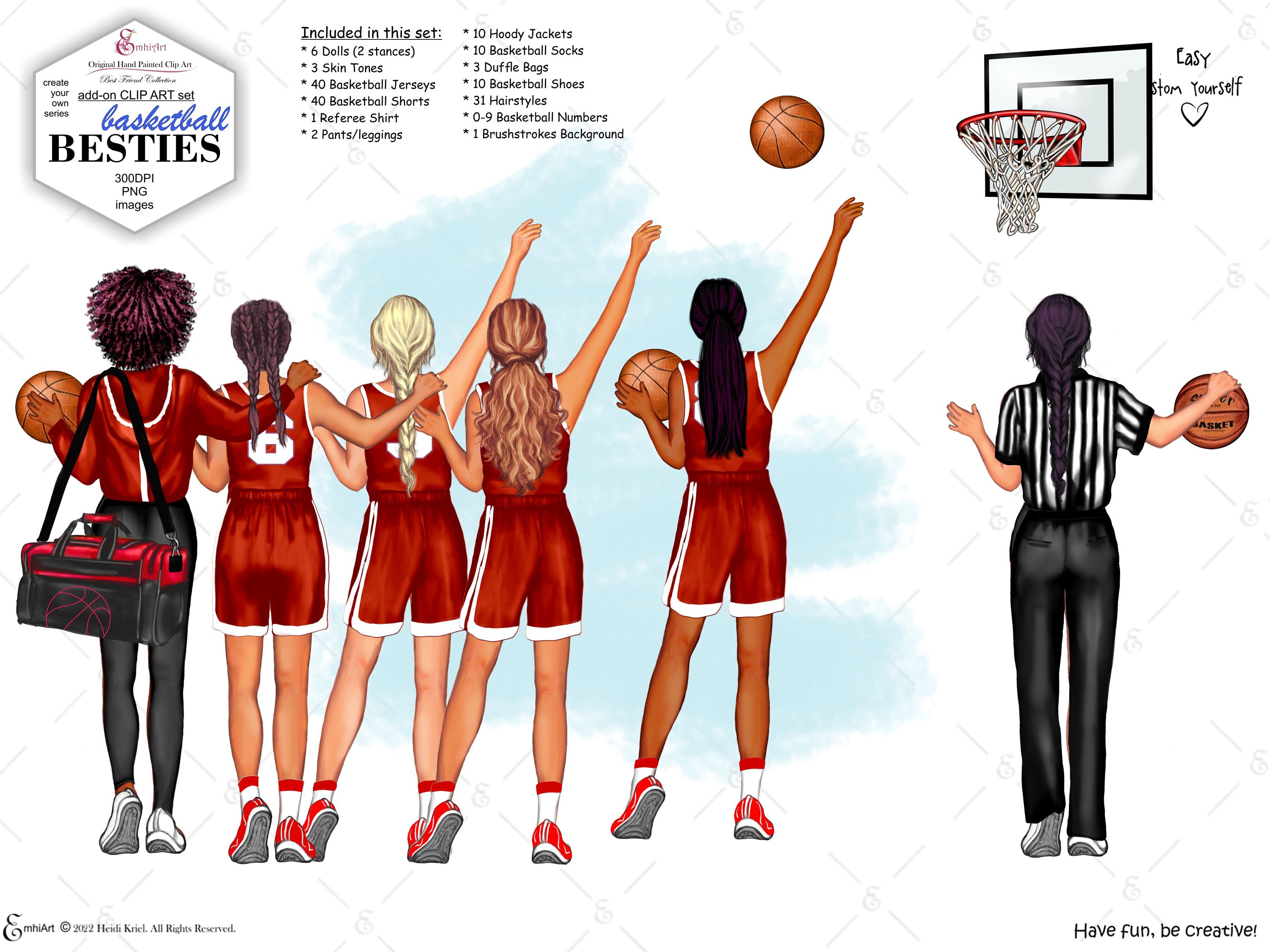 Basketball Team Huddle Cartoon