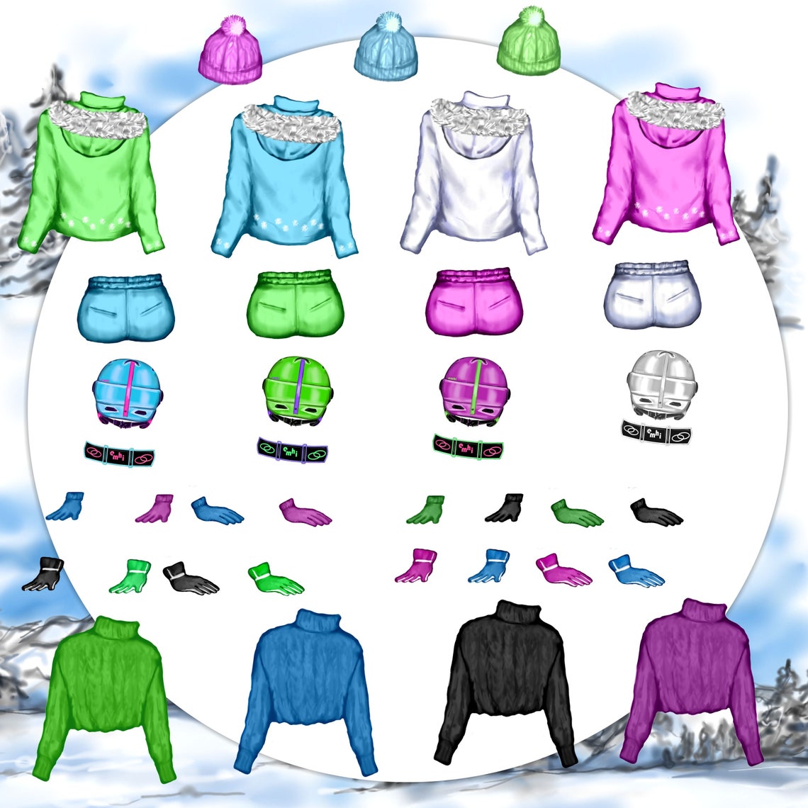 Couple Add on Clip Art Pack.winter Fashion.romantic - Etsy