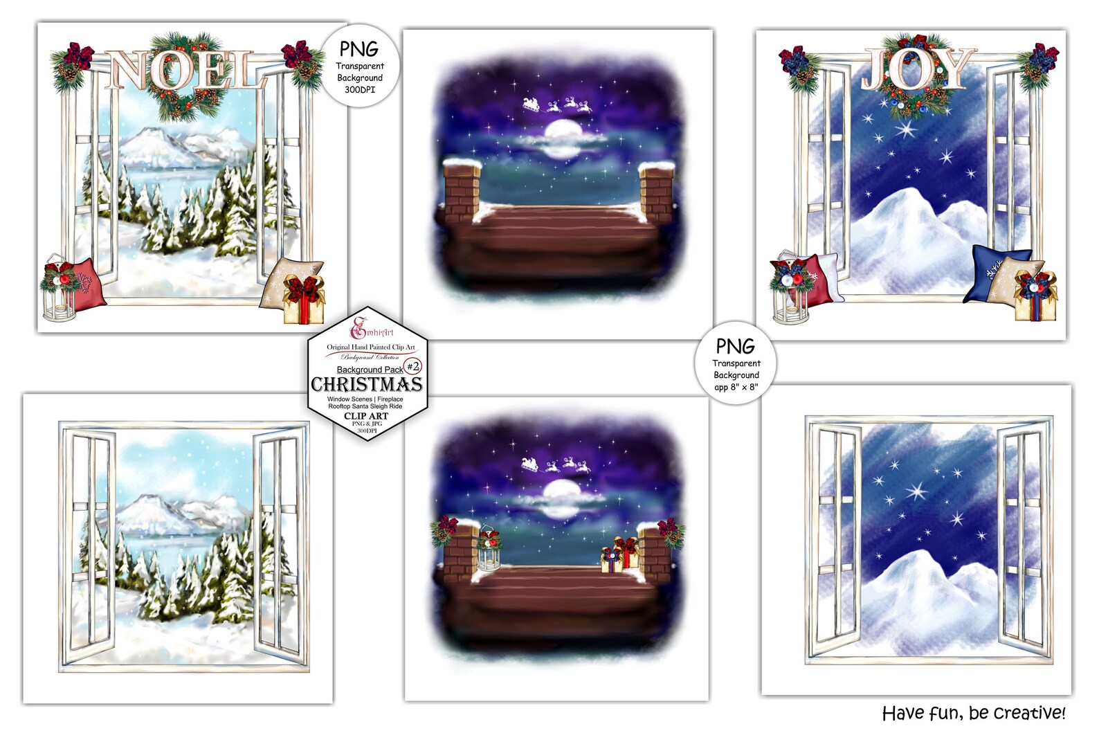 Christmas Season Winter Snow Background Clip Art Set.custom - Etsy