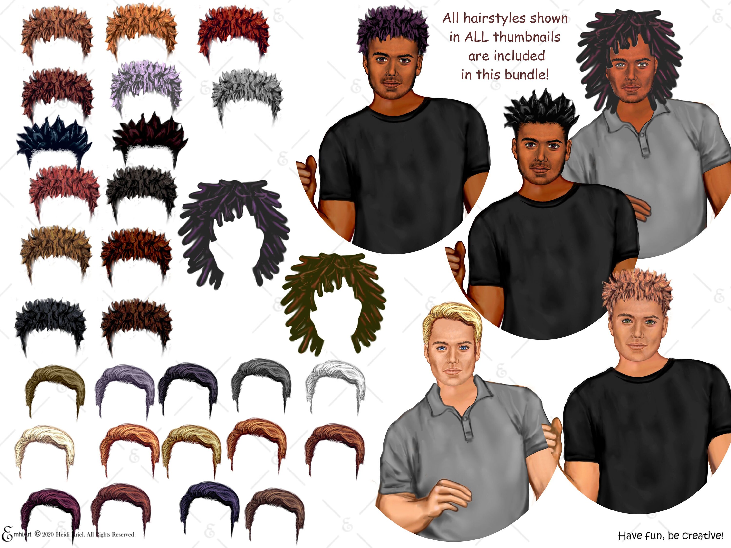Hair Custom Clipart Bundle. Extend Go Camping Add-on HAIR Kit. - Etsy