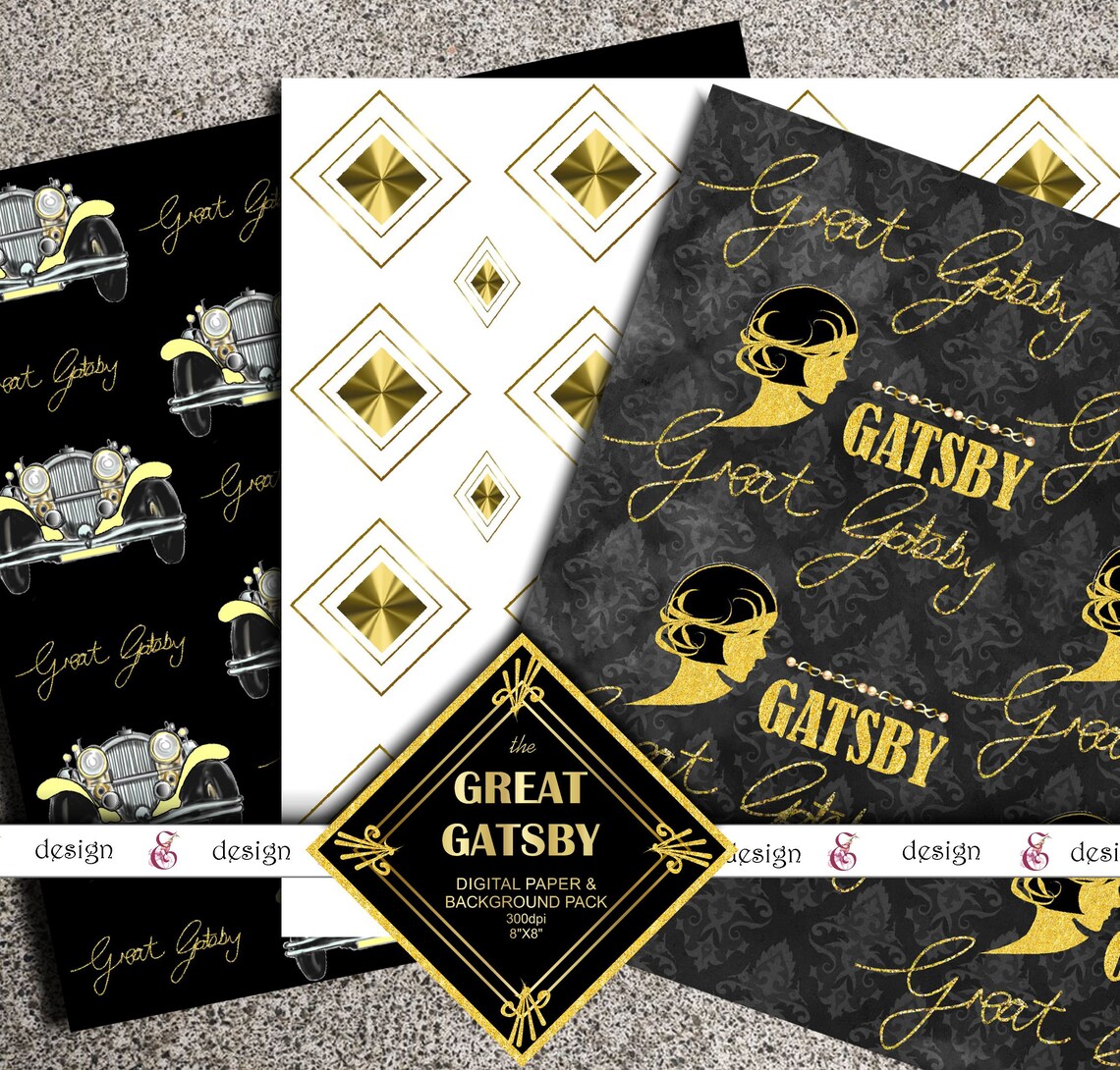 The GREAT Gatsby Digital PAPER BACKGROUND Set of 16 : Instant - Etsy