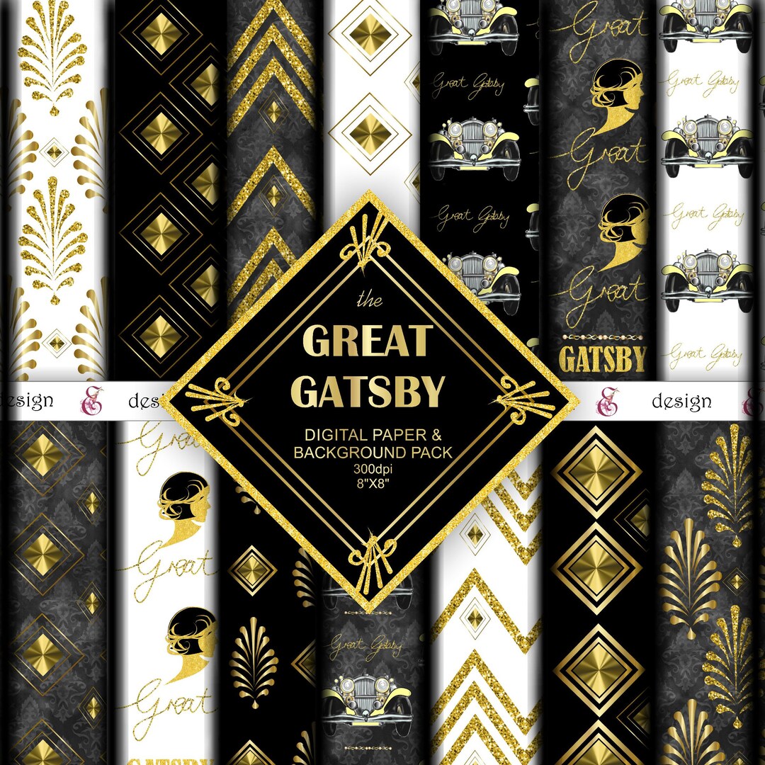 The GREAT Gatsby Digital PAPER BACKGROUND Set of 16! : Instant Download ...