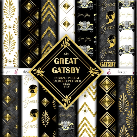 The GREAT Gatsby Digital PAPER BACKGROUND Set of 16 : Instant | Etsy ...