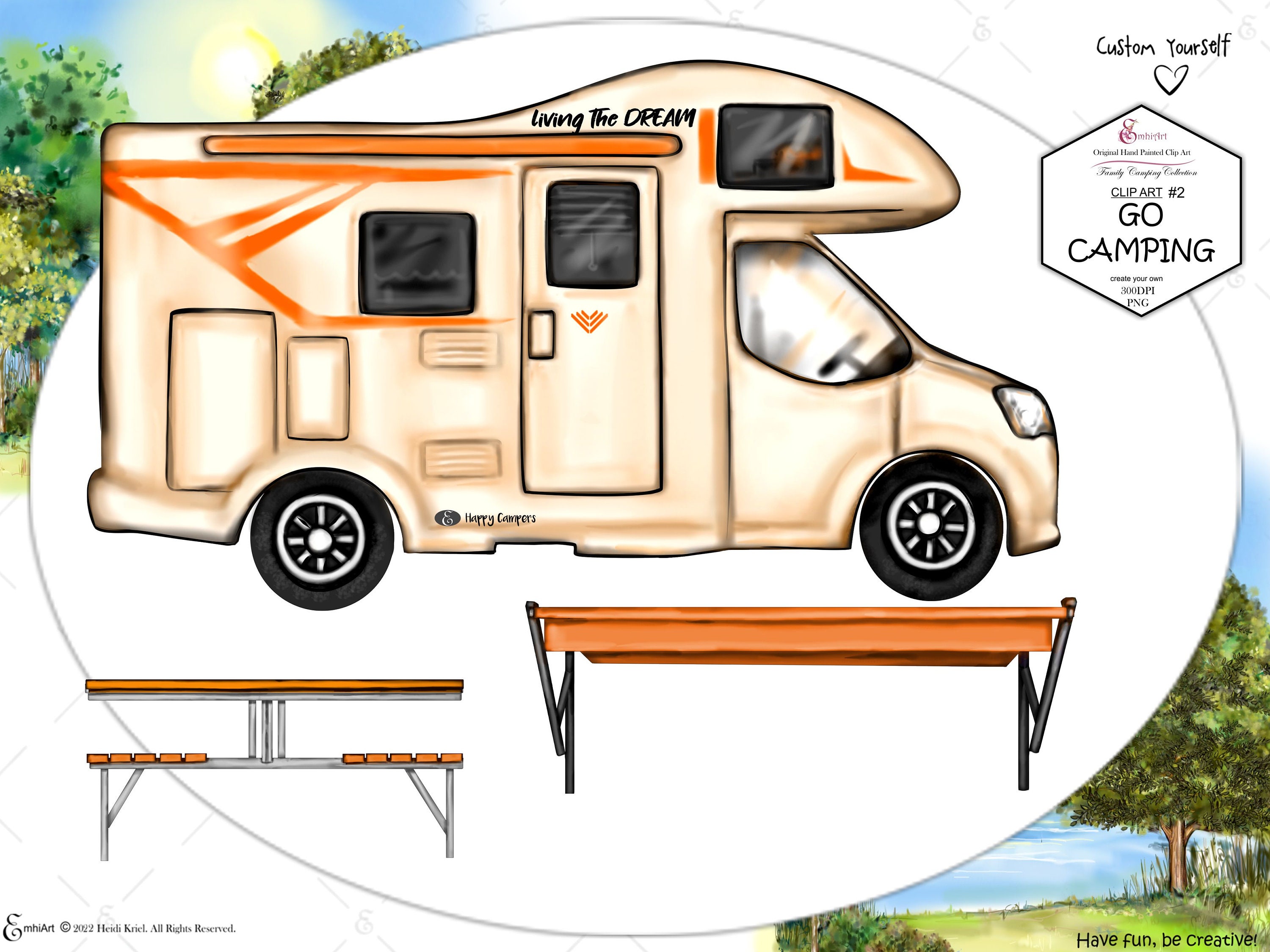 Motorhomes RV Camping Clip Art Bundle No 2. Awnings Camping - Etsy