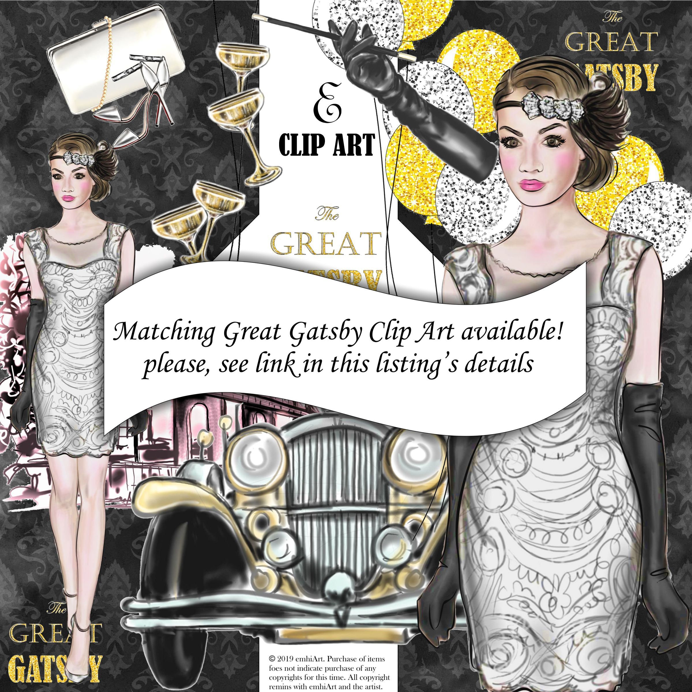 The GREAT Gatsby Digital PAPER BACKGROUND Set of 12 : Instant | Etsy