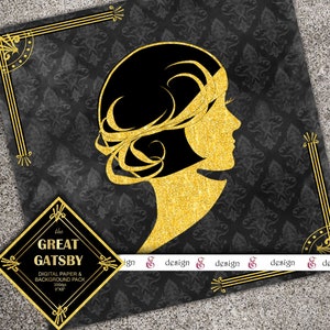 The GREAT Gatsby Digital PAPER BACKGROUND Set of 16 : Instant - Etsy