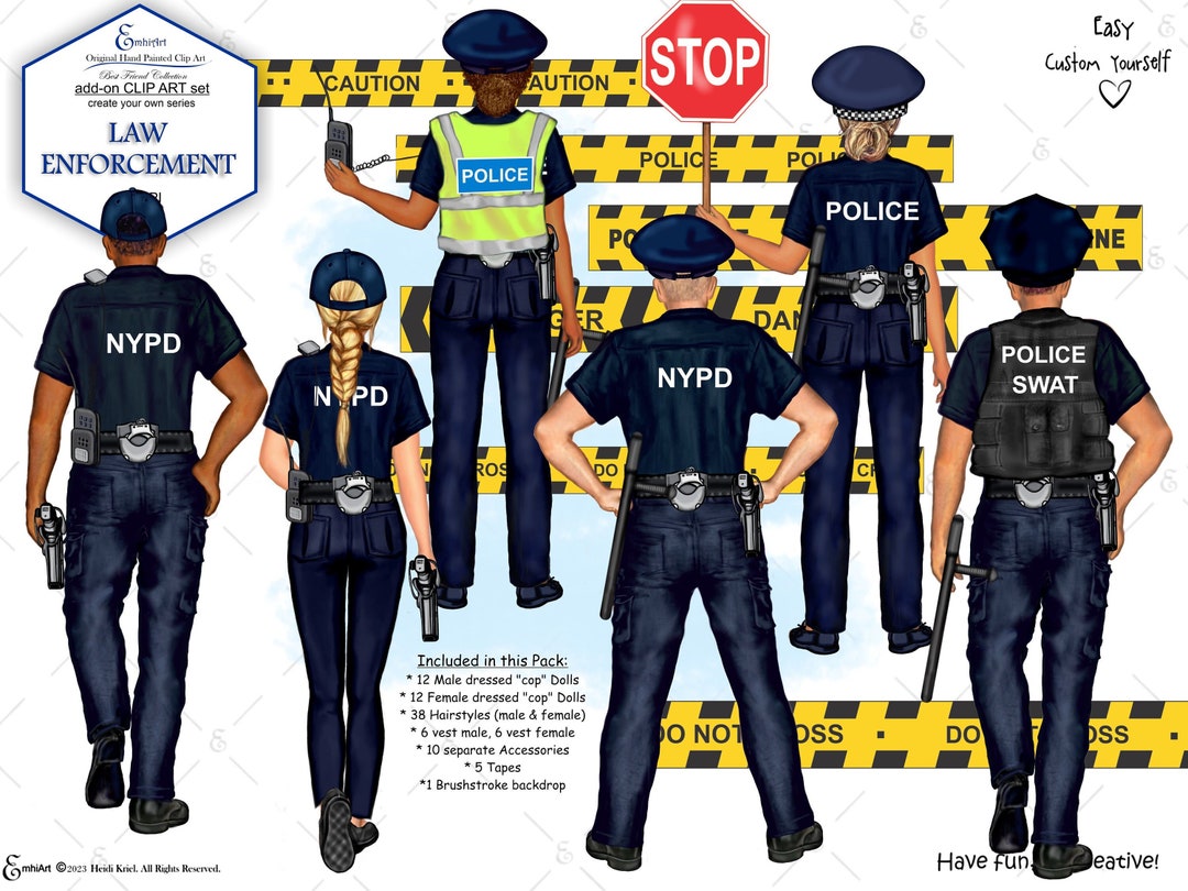 Police Officer NYPD Law Enforcement Custom Clipart Pack. - Etsy
