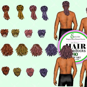 Dreadlocks Hairstyles Custom Clipart Bundle. Beautiful Dread Hairstyles ...