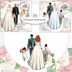 Wedding Clipart JUNE Bride Extension Wedding Clipart Pack.dolls/3 Skin ...