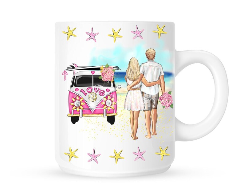 Romantic Couple Clip Art Pack. VW Love Bus Ocean | Etsy