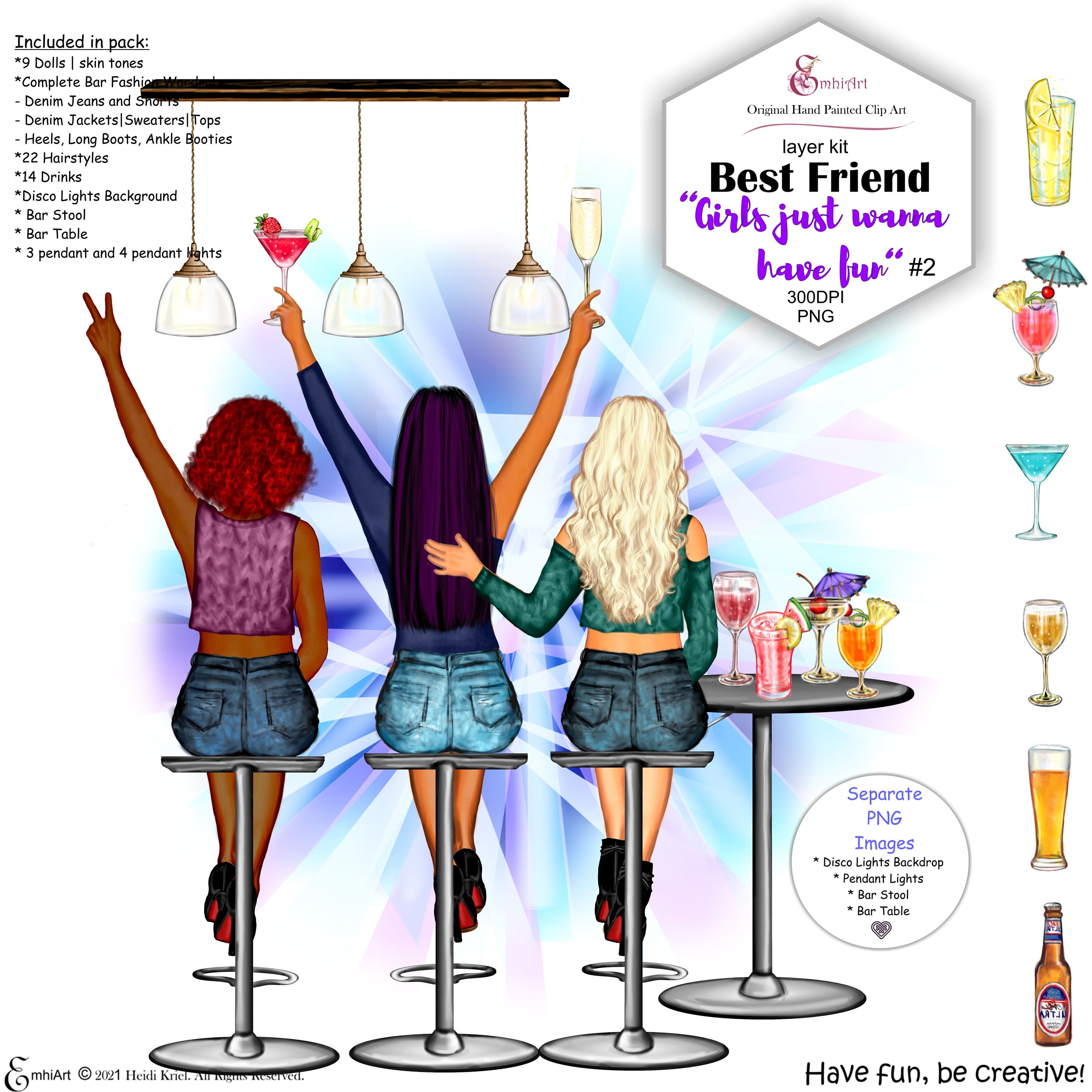 Best Friend Club Bar Pub Custom Clipart Pack.custom - Etsy
