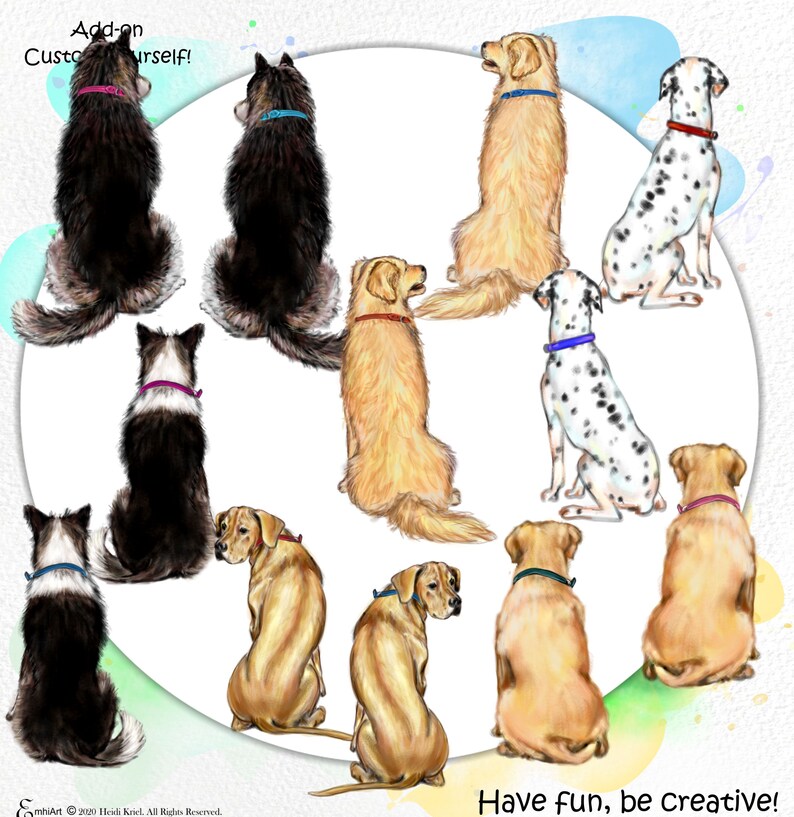Dog Lovers Best Friend Clip Art Pack. Hand painted | Etsy