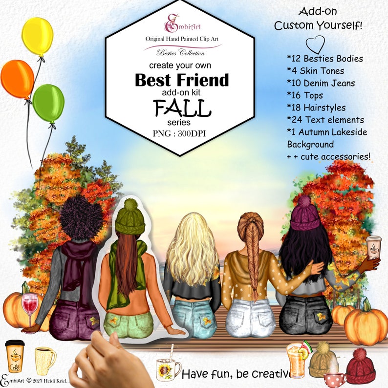 Best Friend Clipart Autumn Fall Custom Add on Bundle.bff - Etsy
