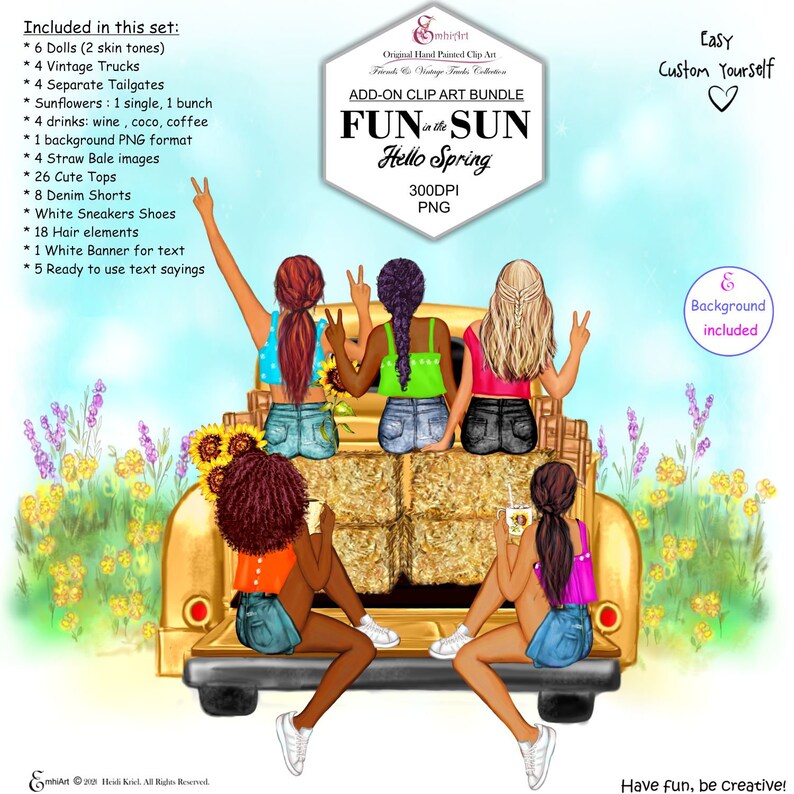 Spring Fun in the Sun Custom Clip Art Pack.best Friend - Etsy