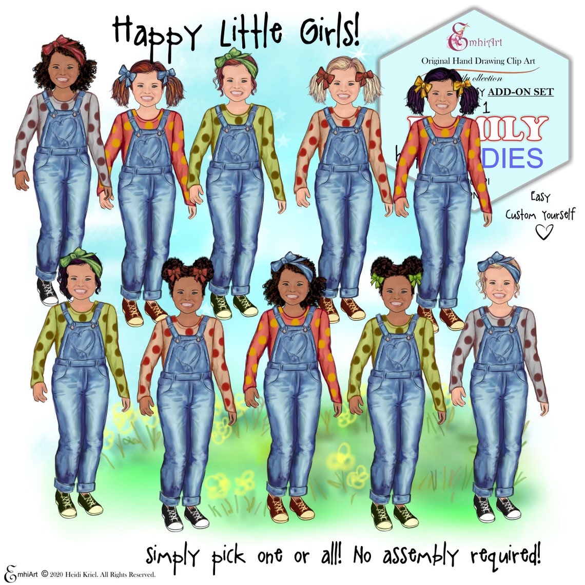 Happy KIDDIES Family Clipart Sets. Add-on Custom Clipart Kit. - Etsy