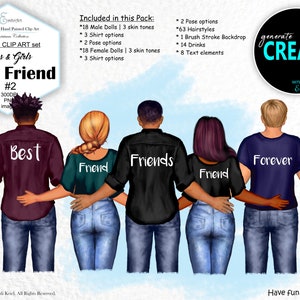 Guys and Girls Best Friends Custom Clipart Bundle.couple Clipart.custom ...