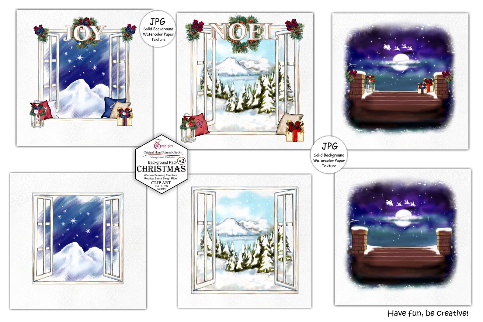 Christmas Season Winter Snow Background Clip Art Set.custom - Etsy