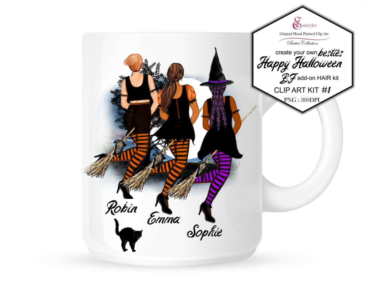 HALLOWEEN Best Friend Clipart Pack1.custom.bestiesbf.moon - Etsy